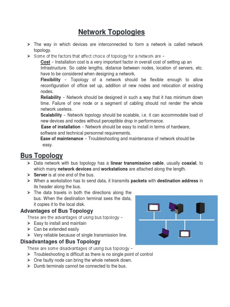 Network Topologies: Bus Topology | PDF | Network Topology | Wireless Lan