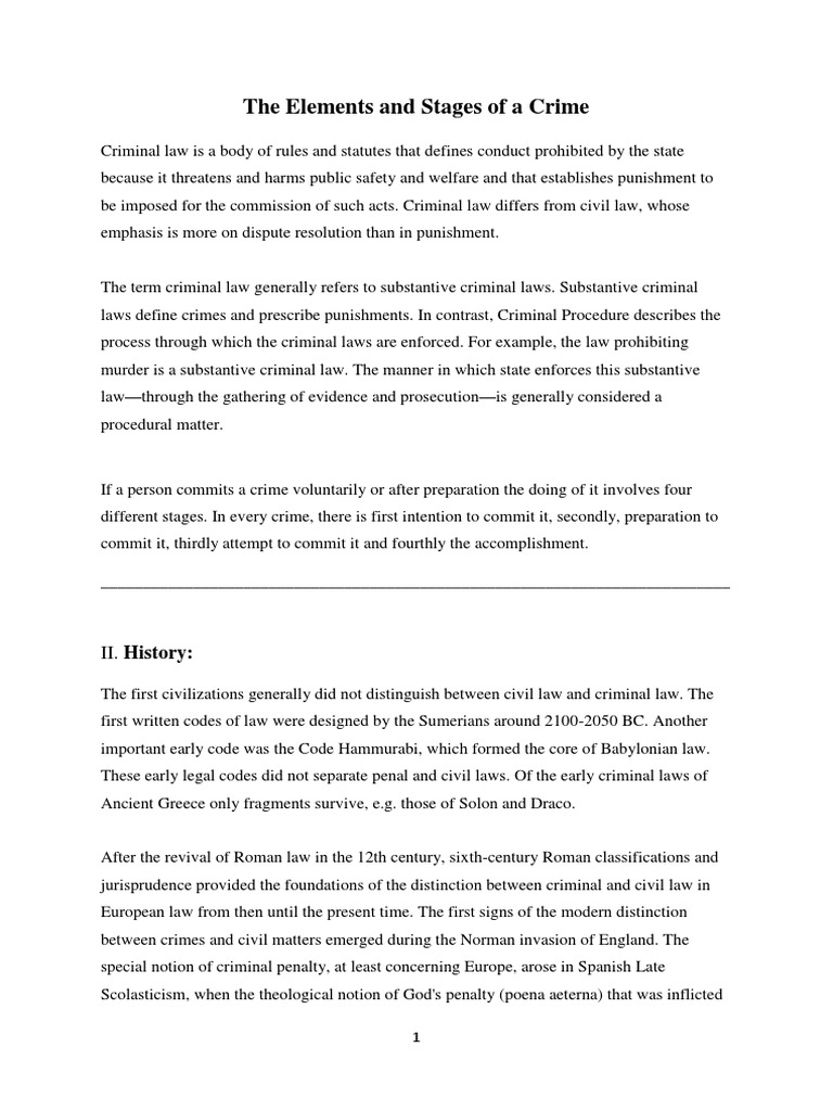 Stages of Crime | PDF | Mens Rea | Criminal Law