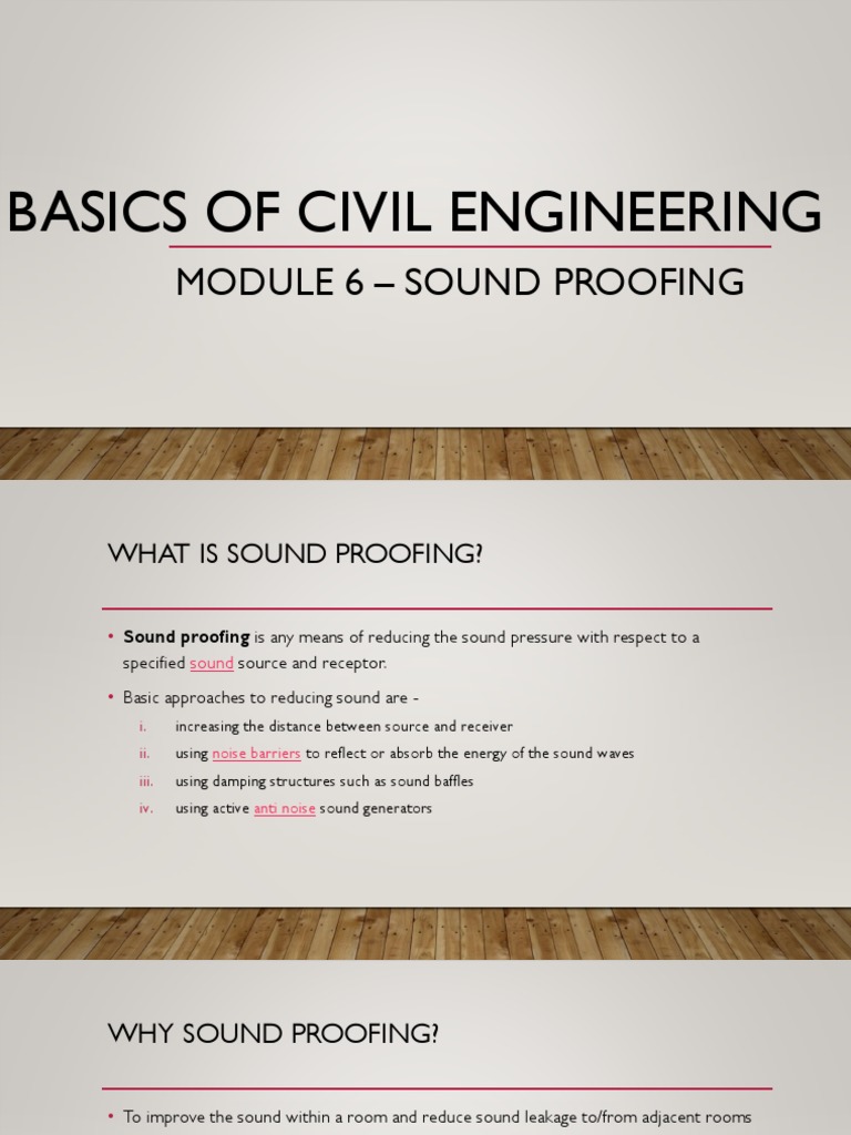Basics of Sound Proofing in Civil Engineering | PDF | Building ...