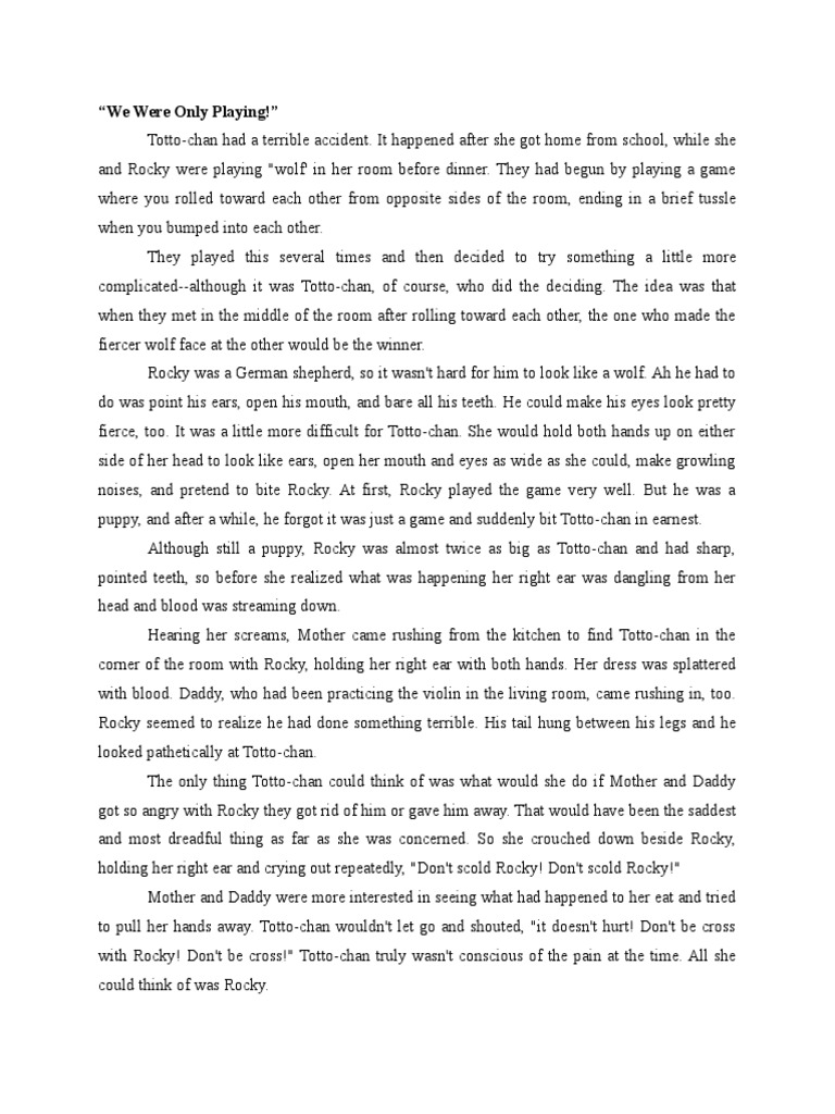 We Were Only Playing | PDF