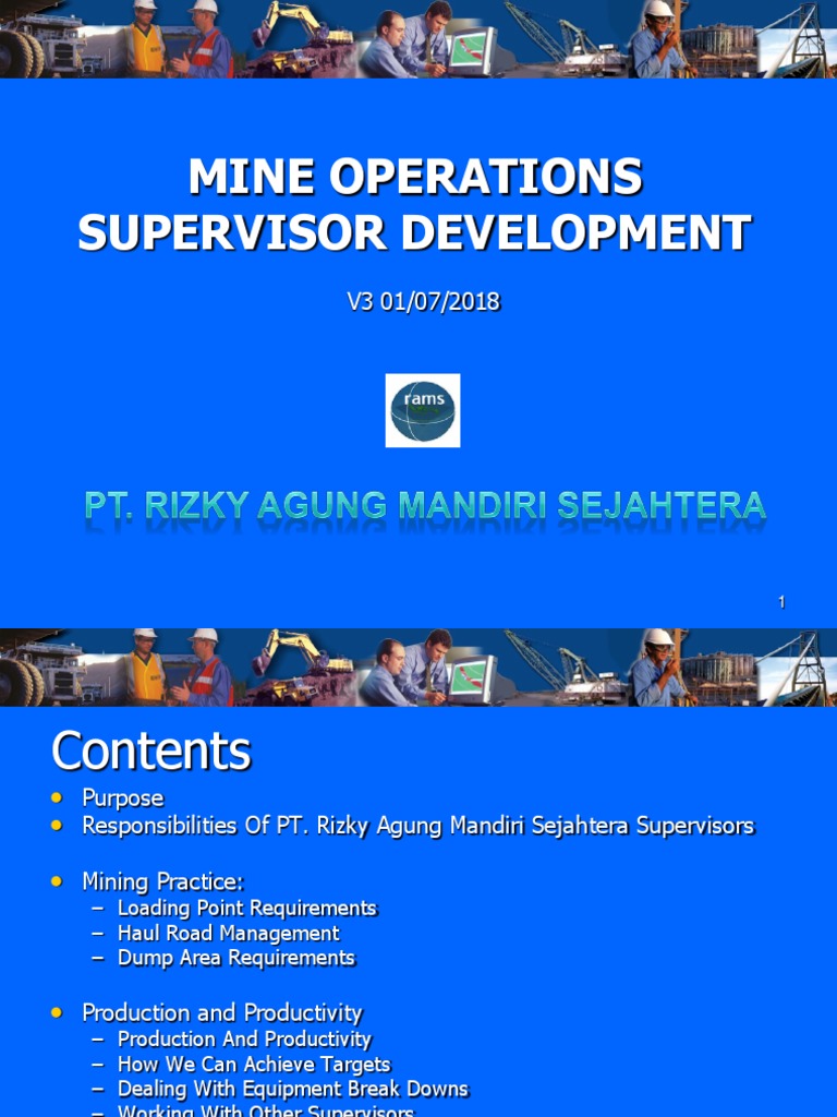 Mining Supervisor Training Guide | PDF | Truck | Truck Driver
