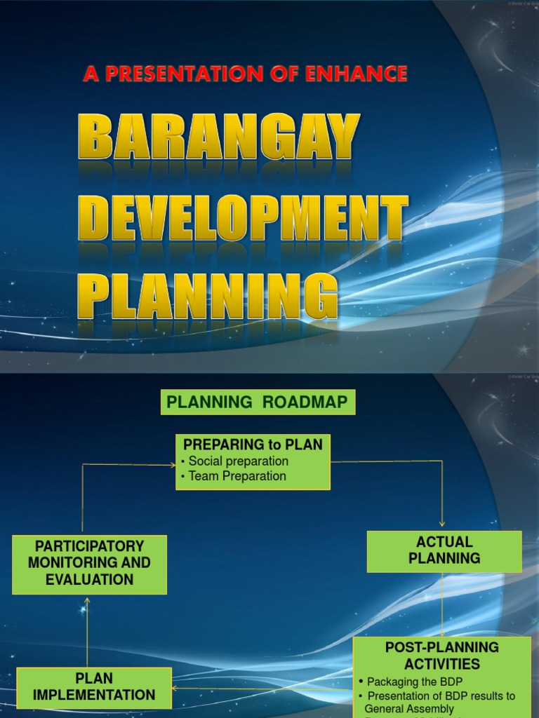 Barangay Development Plan Presentation | PDF | Governance | Local ...
