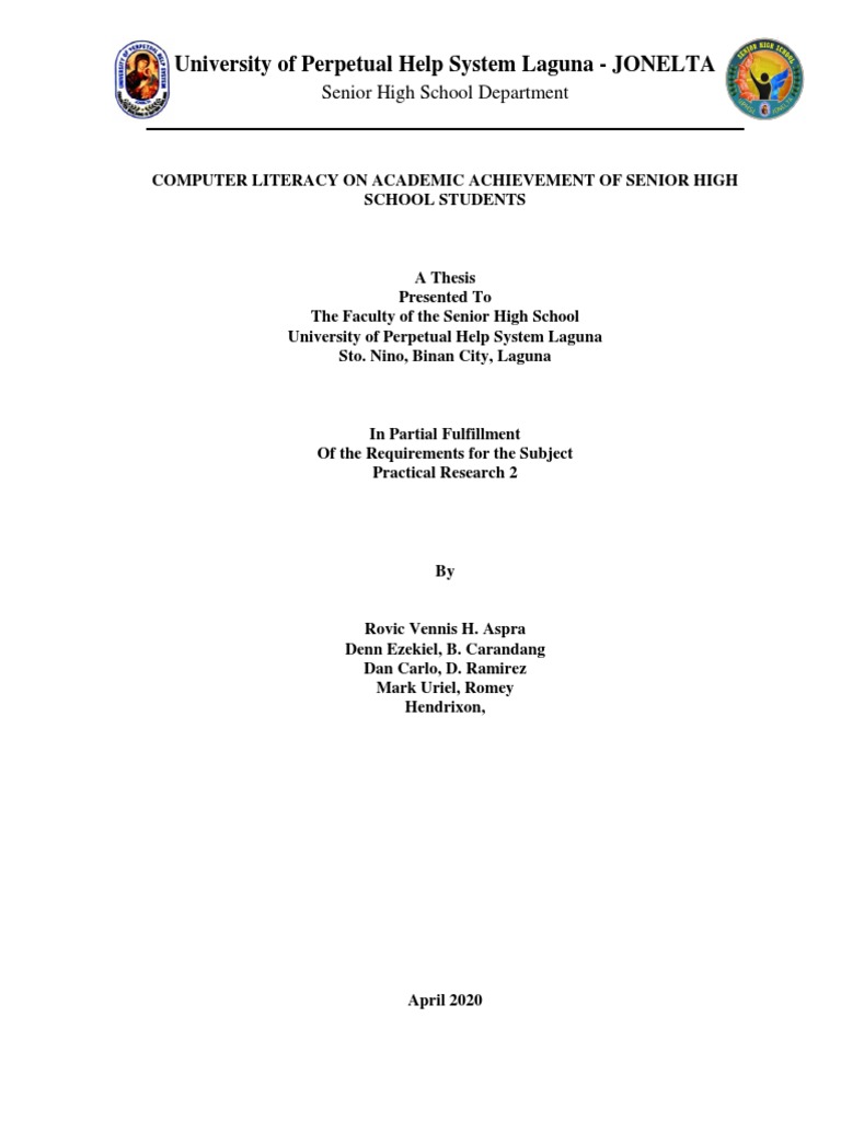 Computer Literacy On Academic Achievement of Senior High School ...