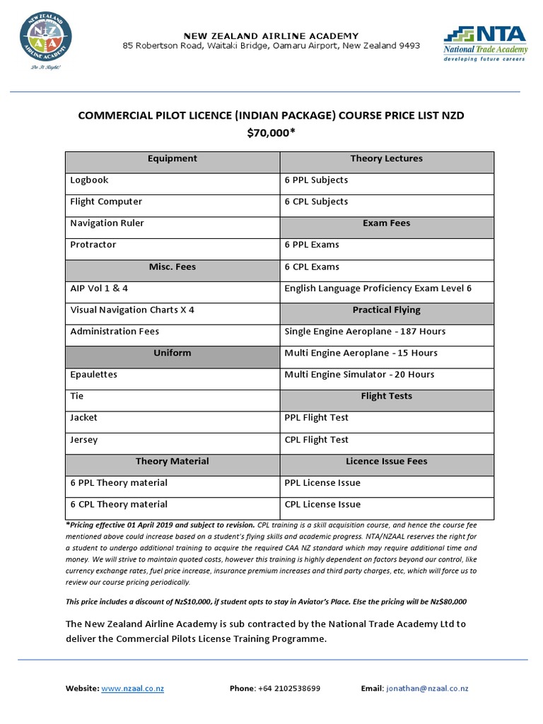 Commercial Pilot Licence Training Program and Student Accommodation ...