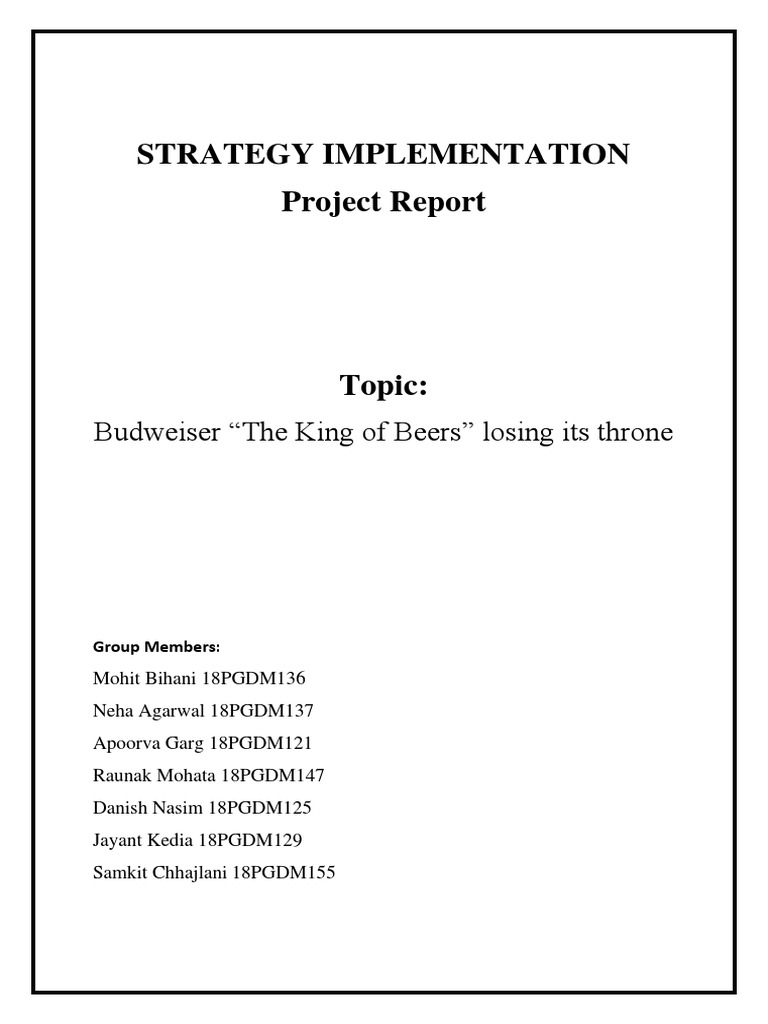 Strategy Group 2 Budweiser | PDF | Budweiser | Anheuser Busch Brands