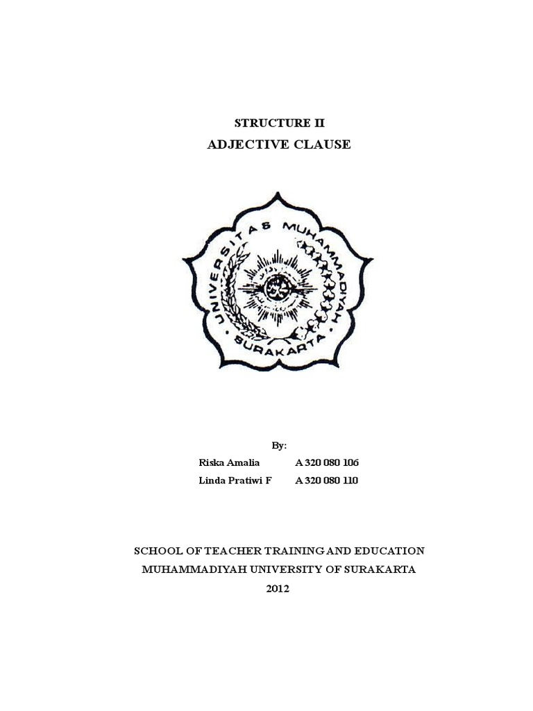 Adjective Clause: Structure Ii | PDF | Adjective | Linguistic Morphology