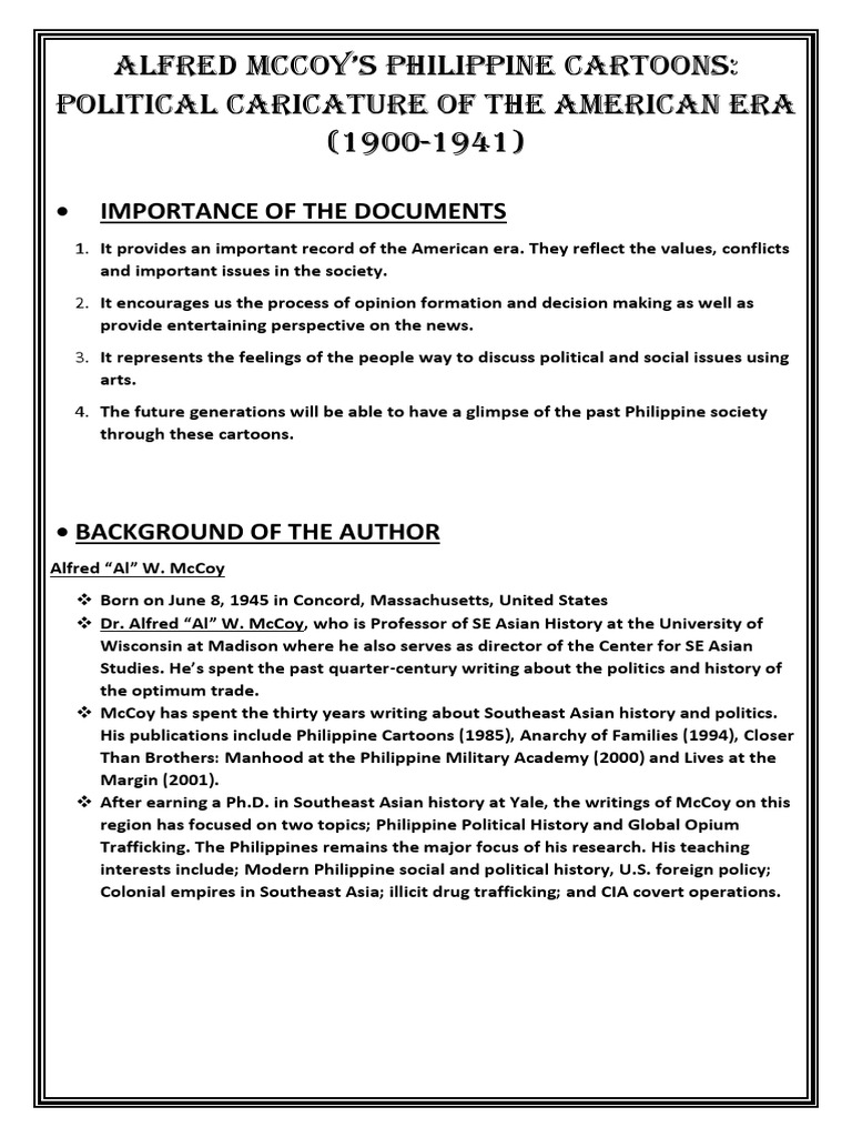 Alfred McCoy | PDF | Philippines | Cartoon