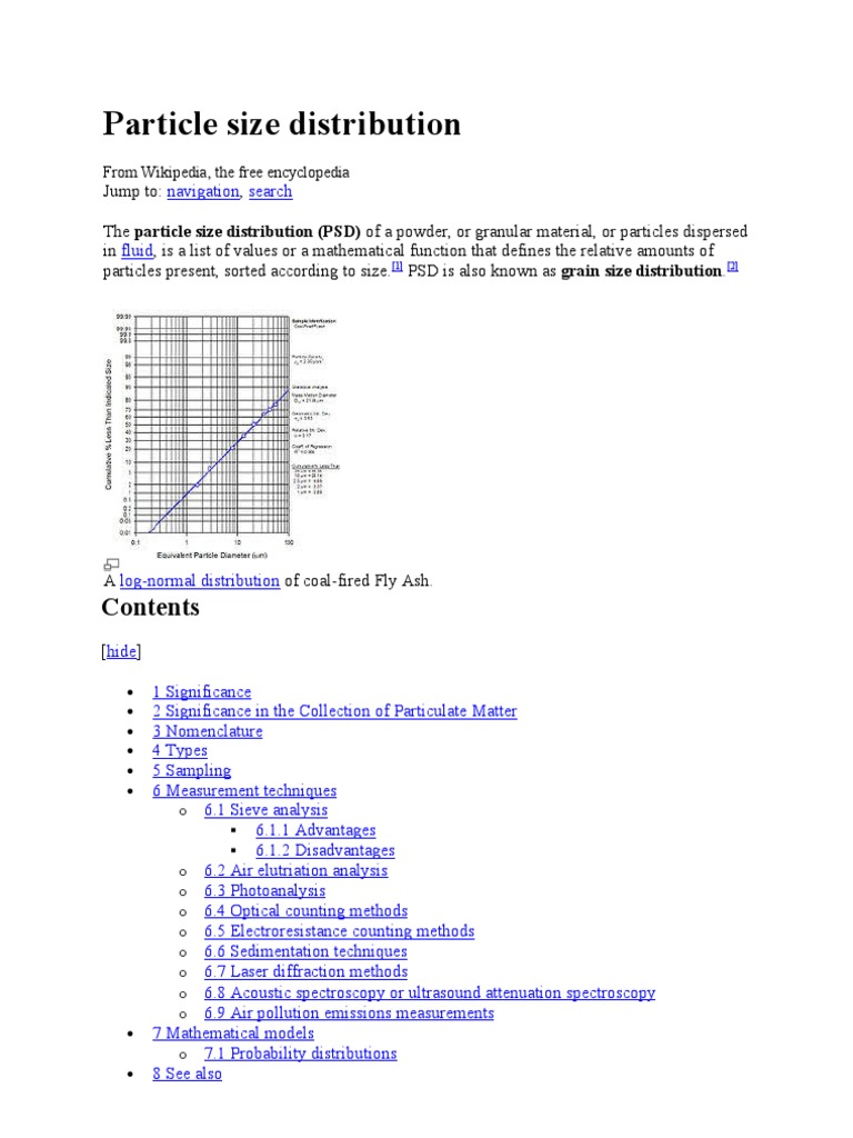 Particle Size Distribution | PDF | Particle Size Distribution | Applied ...