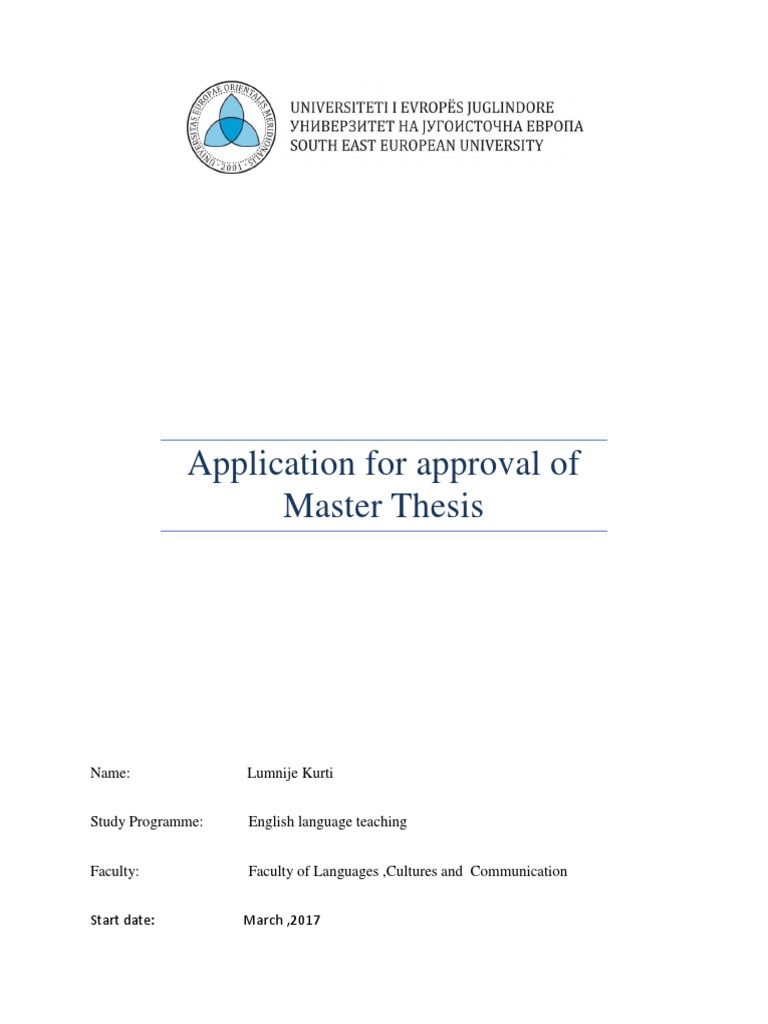MA Thesis Proposal | Download Free PDF | English As A Second Or Foreign ...