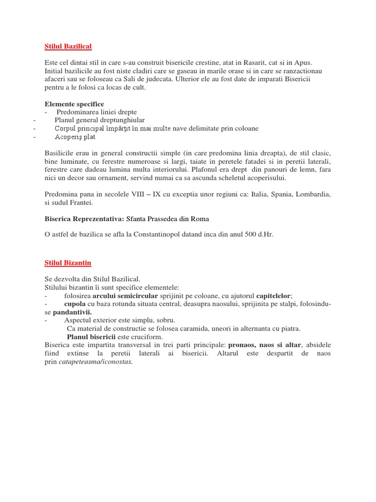 Stiluri Arhitecturale | PDF