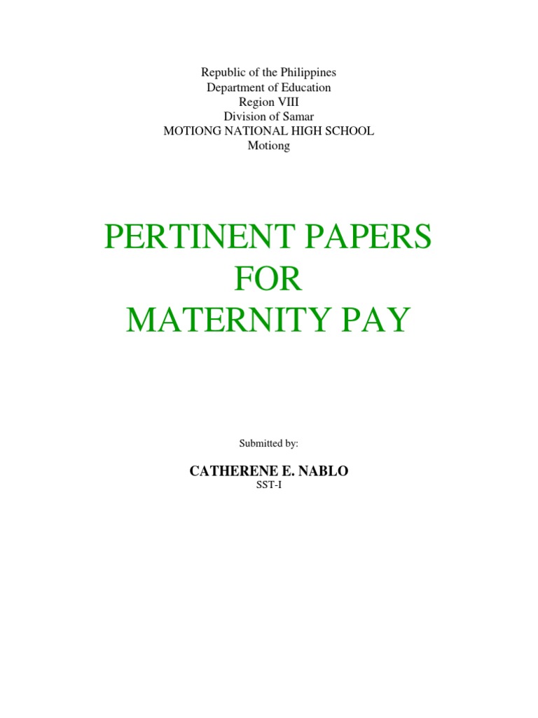 Pertinent Papers FOR Maternity Pay | PDF | Further Education