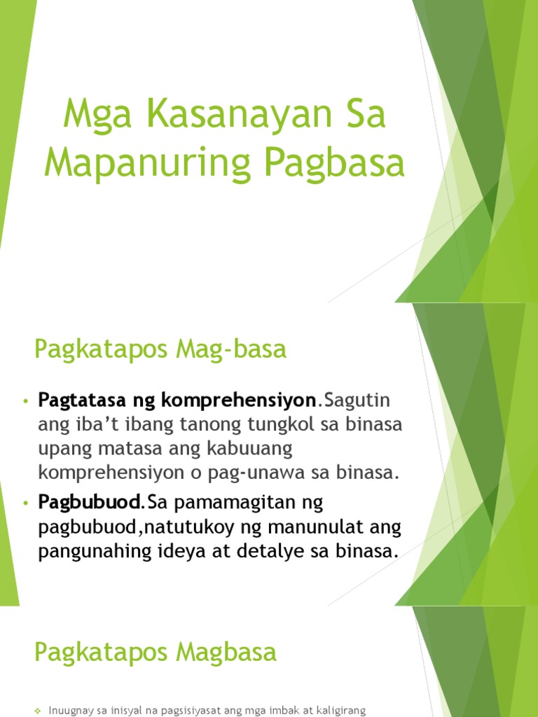 MAPANURING PAGBASA - Pagtapos | PDF