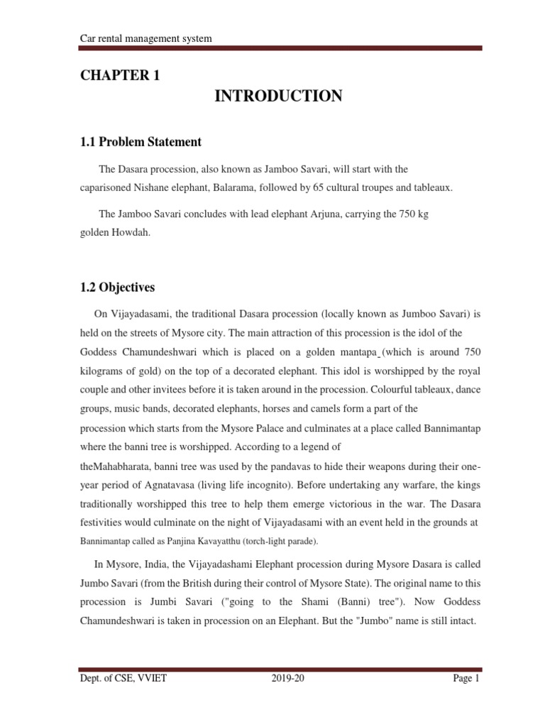 1.1 Problem Statement: Car Rental Management System | PDF | Software ...