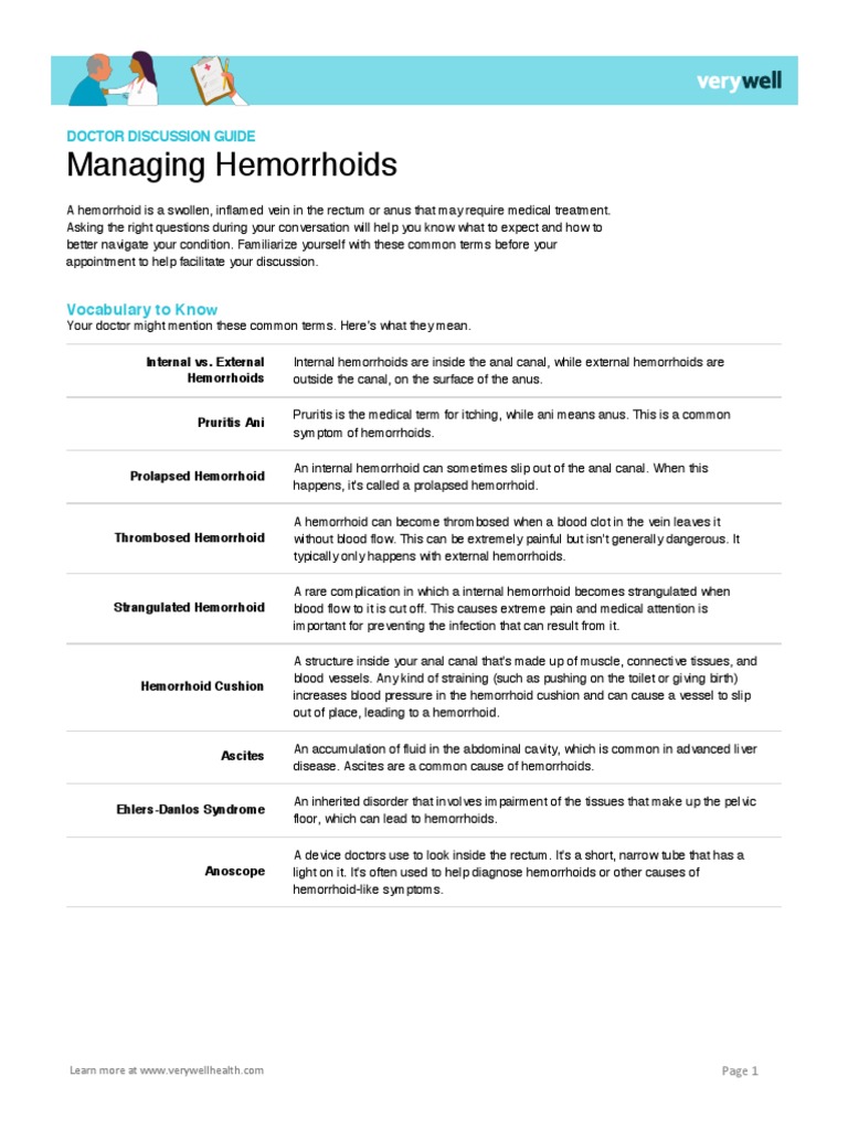 Hemorrhoid Management Discussion Guide | PDF | Hemorrhoid | Thrombosis
