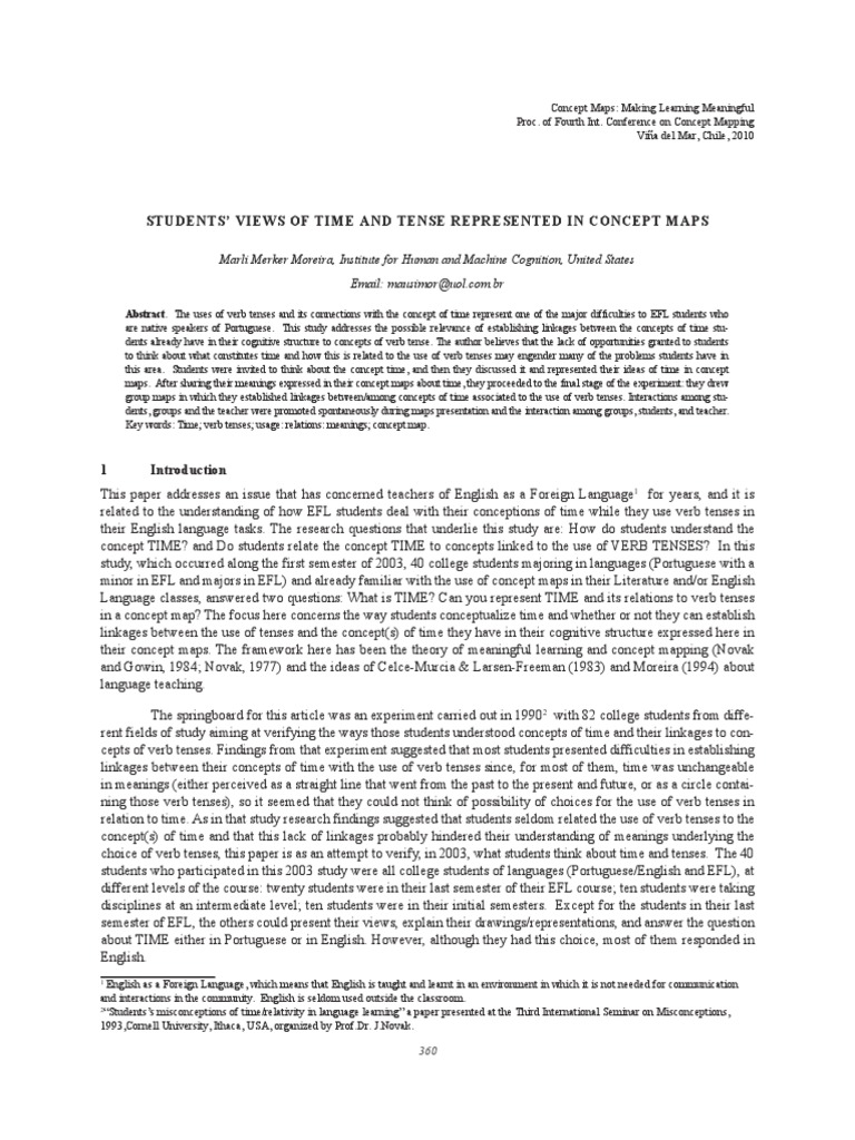 Students' Understanding of Time and Tenses | PDF | English As A Second ...