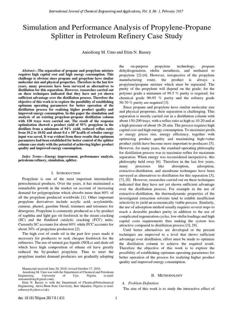 Optimizing Propylene-Propane Splitter | PDF | Distillation | Petroleum