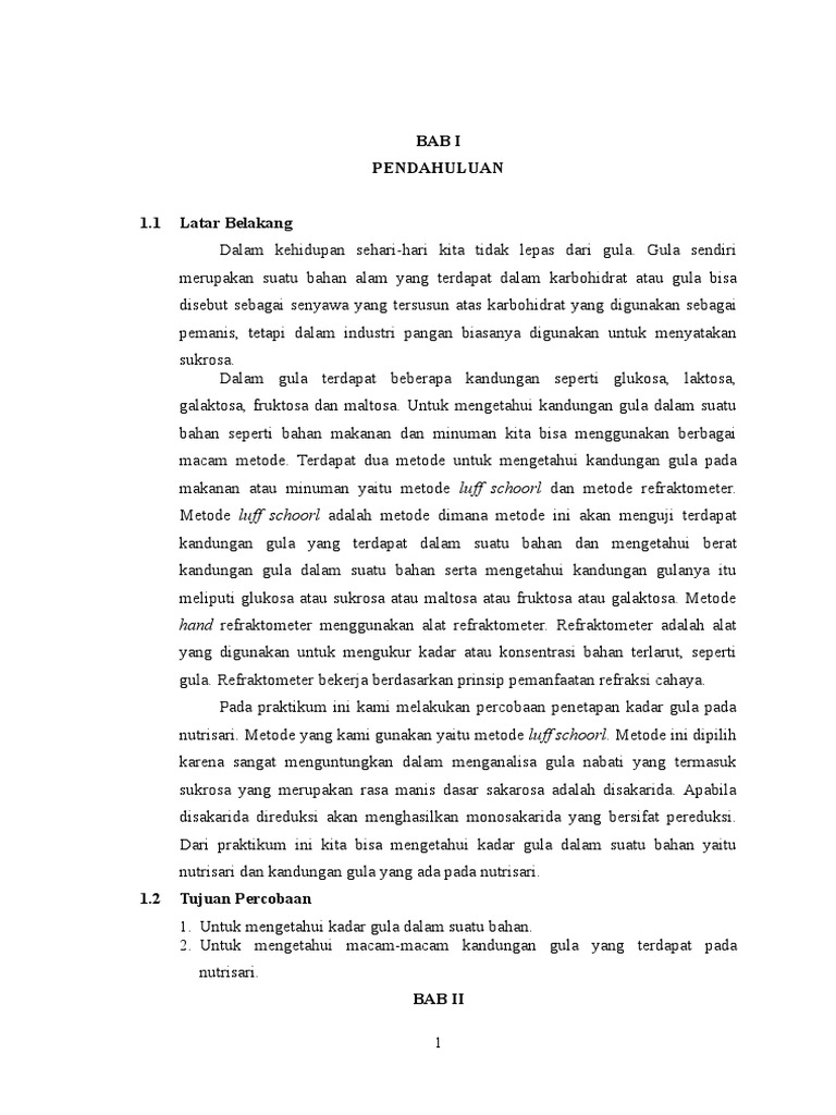 METODE PENETAPAN KADAR GULA MENGGUNAKAN METODE LUFF SCHOORL | PDF