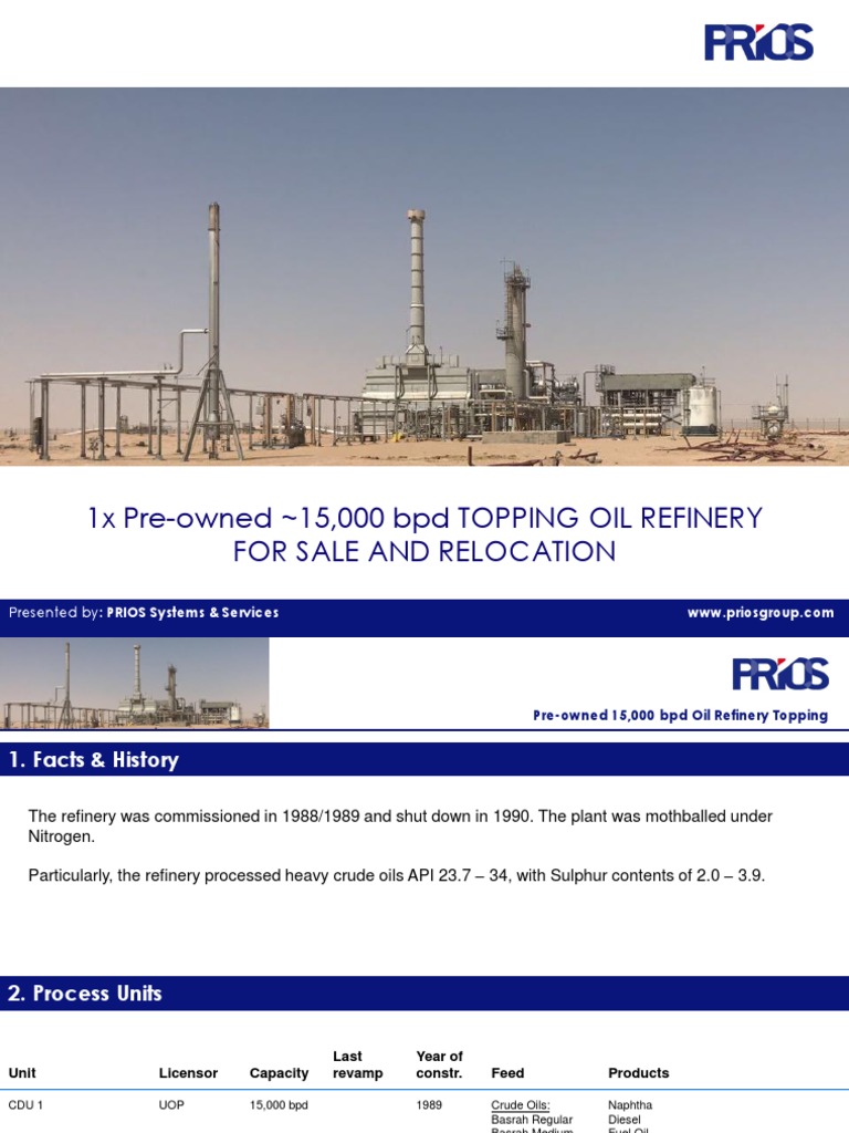BPD Used Oil Refinery | PDF | Oil Refinery | Barrel (Unit)