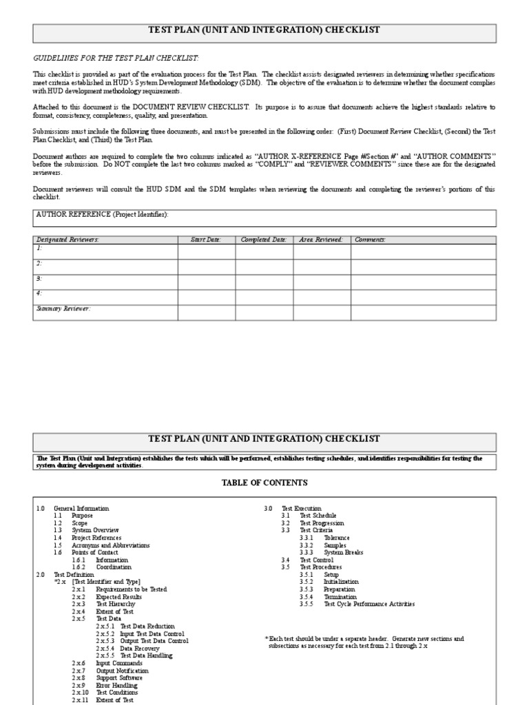 Unit and Integration Test Plan | PDF | System | Input/Output