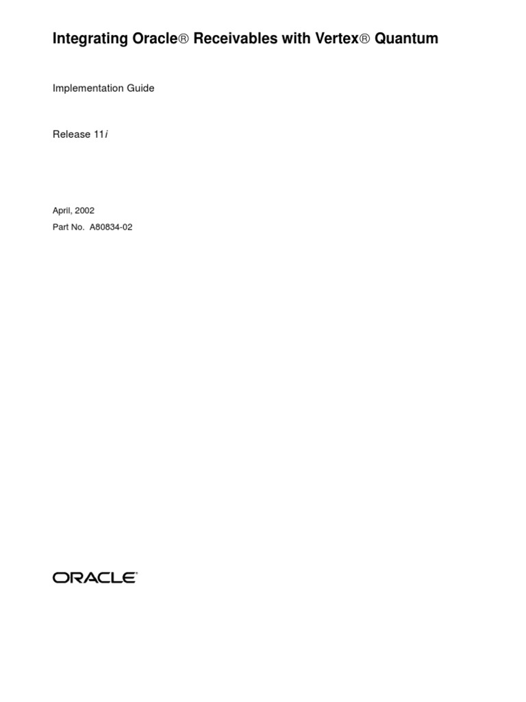 Vertex Integration | PDF | Oracle Corporation | Databases