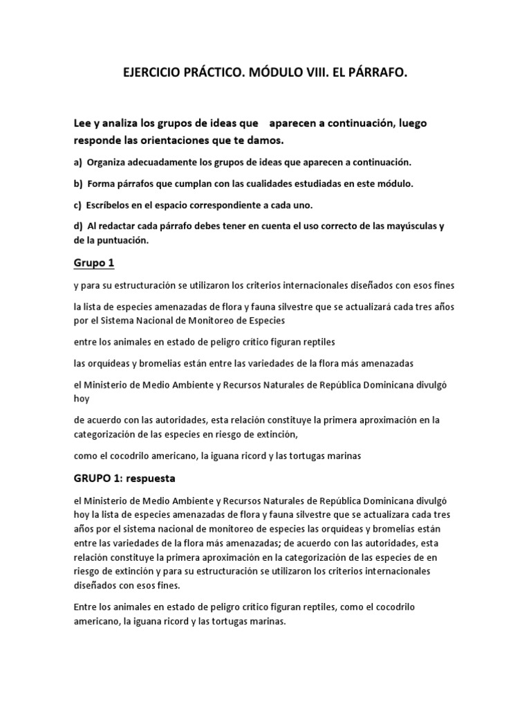Ejercico Practico 8 | PDF | Homo Sapiens