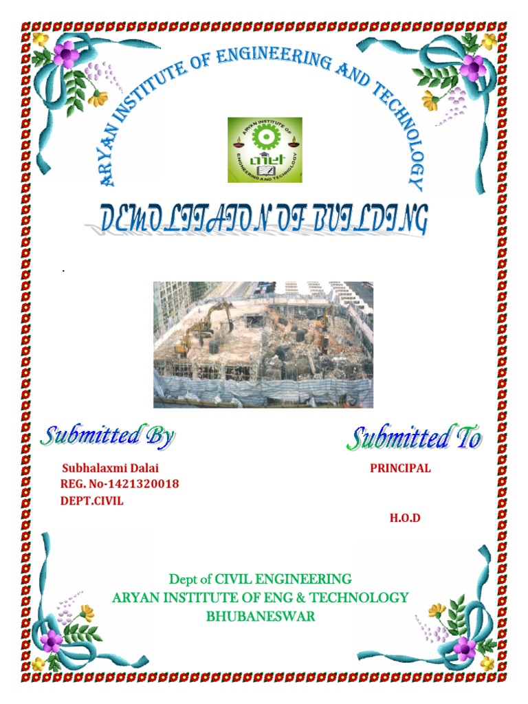 Demolition of Building | PDF | Demolition | Economic Sectors