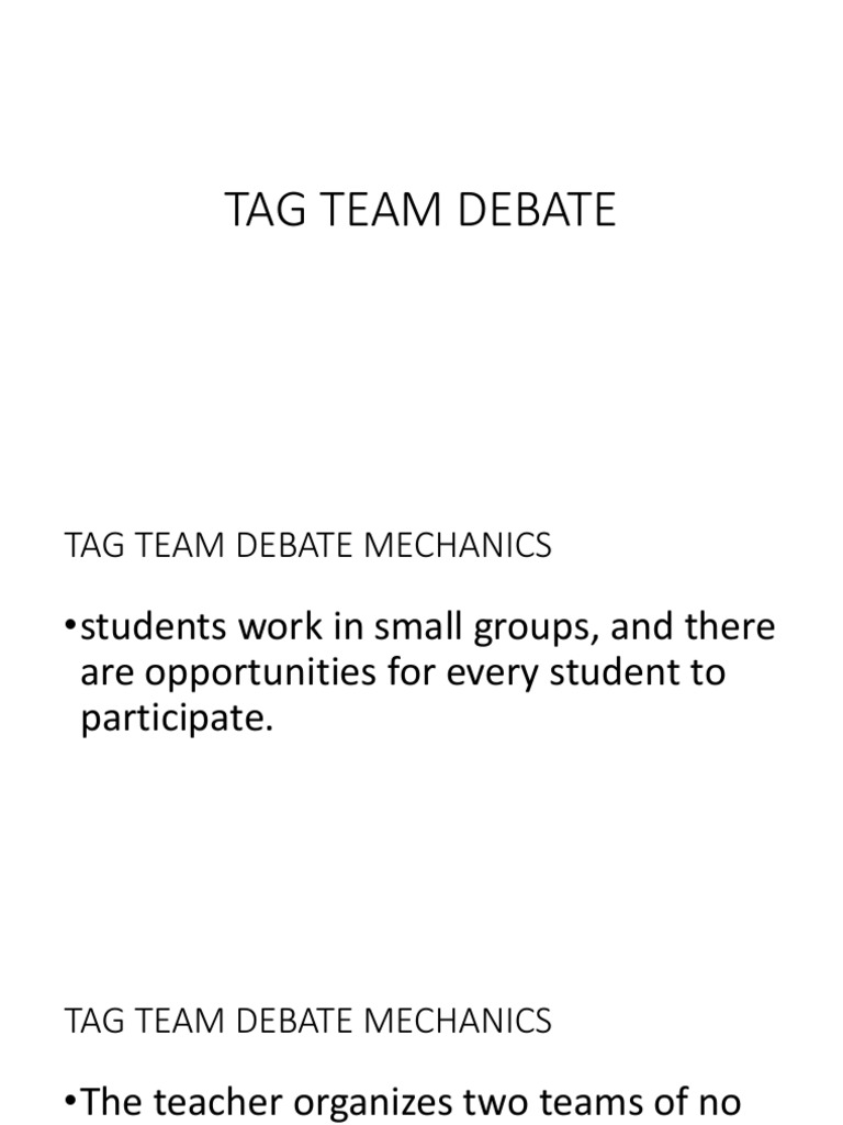 Tag Team Debate | PDF