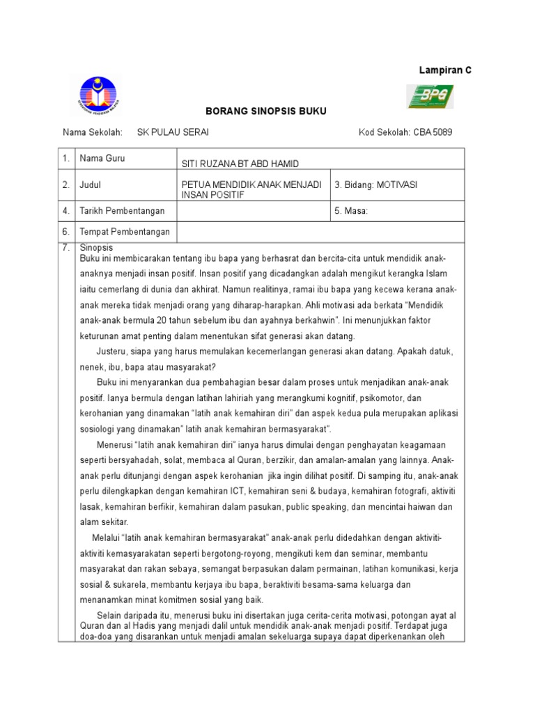 Borang Sinopsis Ladap | PDF
