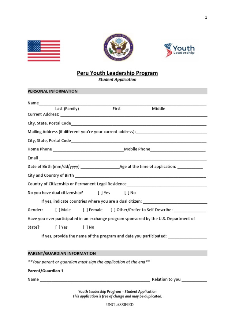 YLP Application For Students | PDF | Passport | Multilingualism