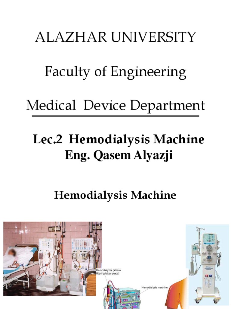 Lec2. Hemodialysis Machine | Download Free PDF | Kidney | Hemodialysis