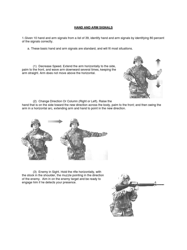 Hand and Arm Signals | PDF | Hand | Arm