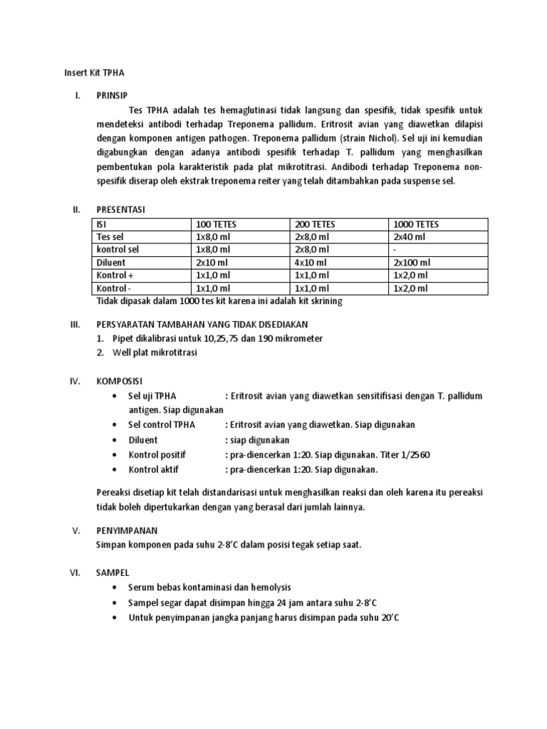 Insert Kit TPHA | PDF