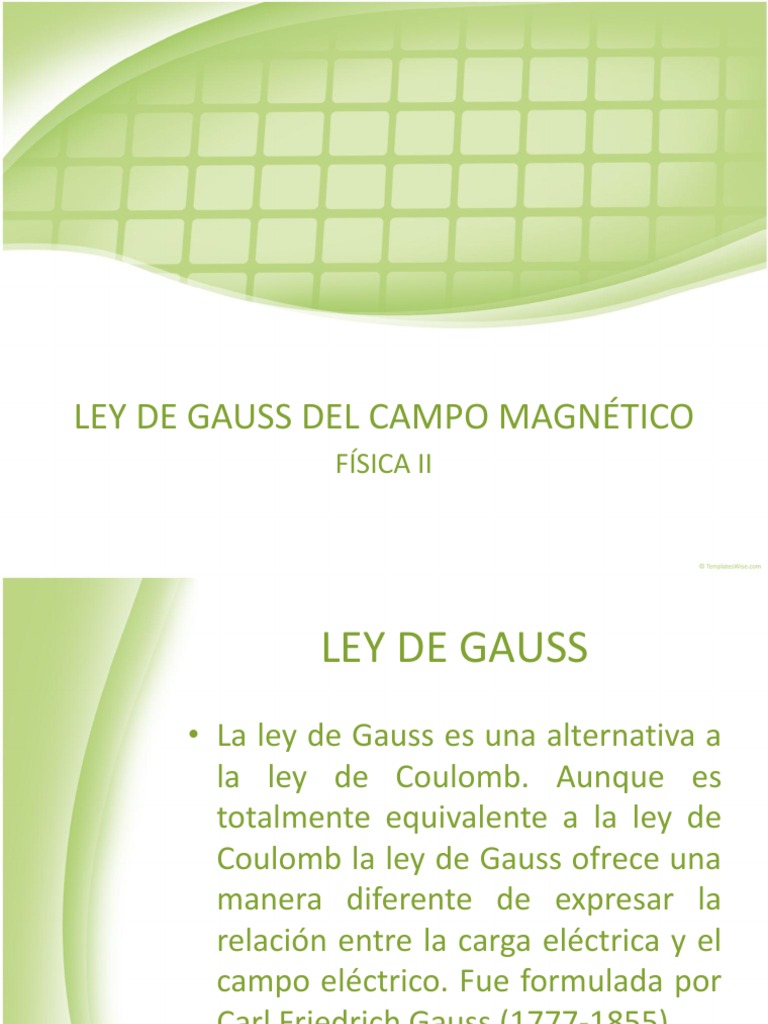 Ley de Gauss Expo | PDF | Campo eléctrico | Objetos matemáticos