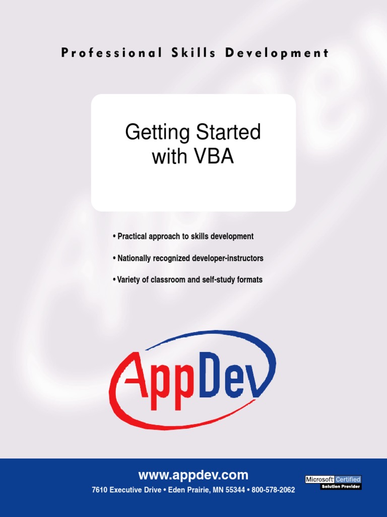 Getting Started With VBA | PDF | Visual Basic For Applications | Microsoft Office