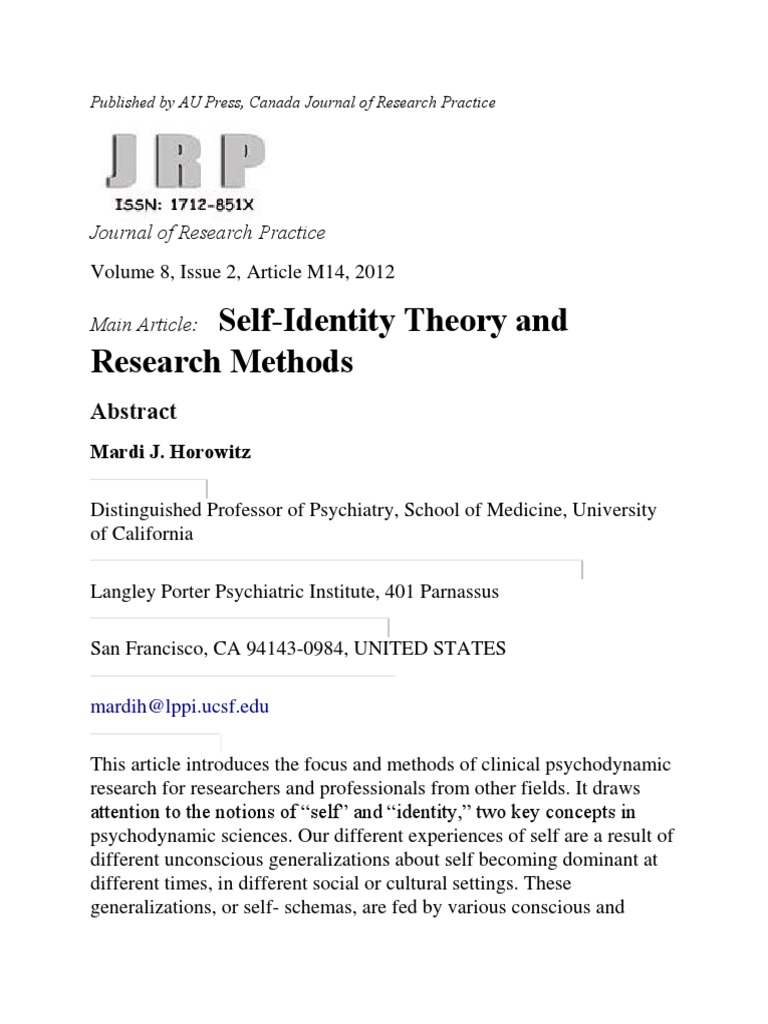 Self Identity Theory | PDF | Identity (Social Science) | Self