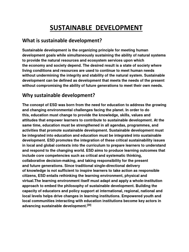 Sustainable Development | PDF | Sustainable Development | Sustainability