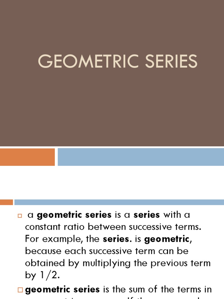 Geometric Series | PDF | Teaching Methods & Materials