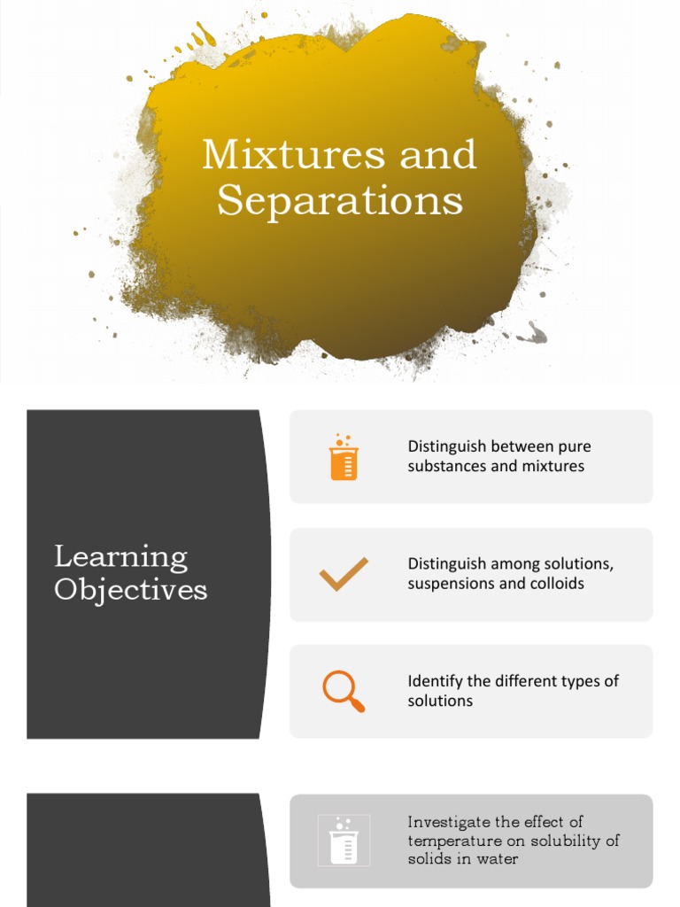 Mixtures and Separations - Lecture #2 | PDF | Solution | Chemical ...