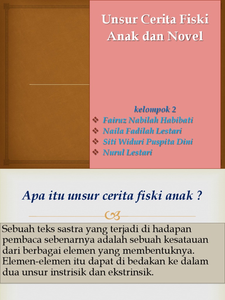 Unsur Cerita Fiksi Anak dan Novel | PDF