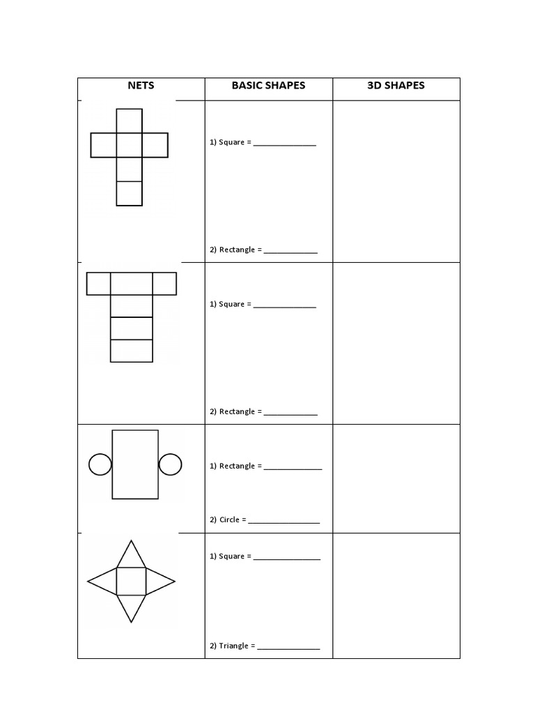 Basic 2D and 3D Shape Nets Guide | PDF | Technology & Engineering