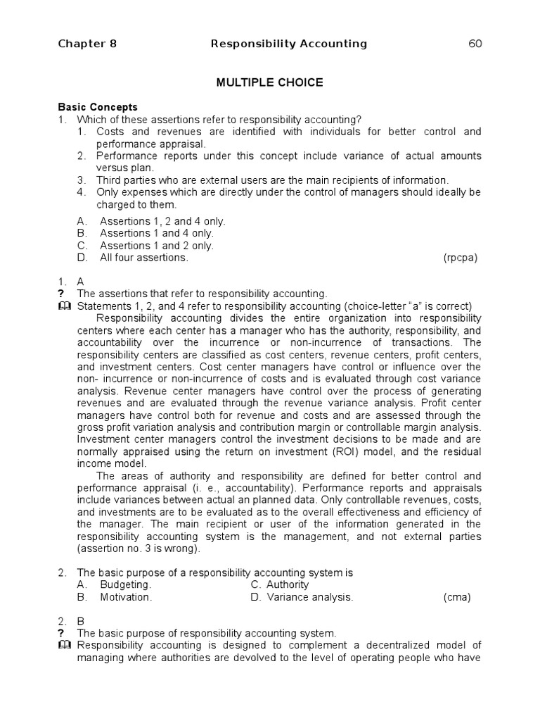 Understanding Responsibility Accounting | PDF | Revenue | Management ...