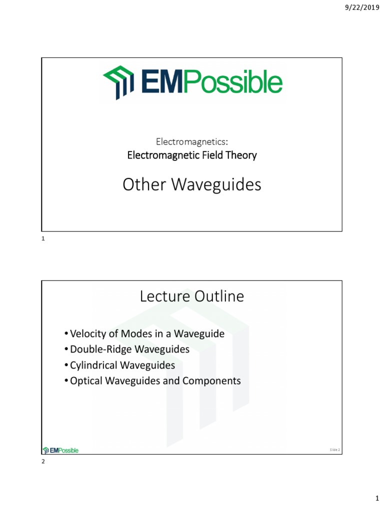 Wave Guides | PDF | Waveguide | Wavelength