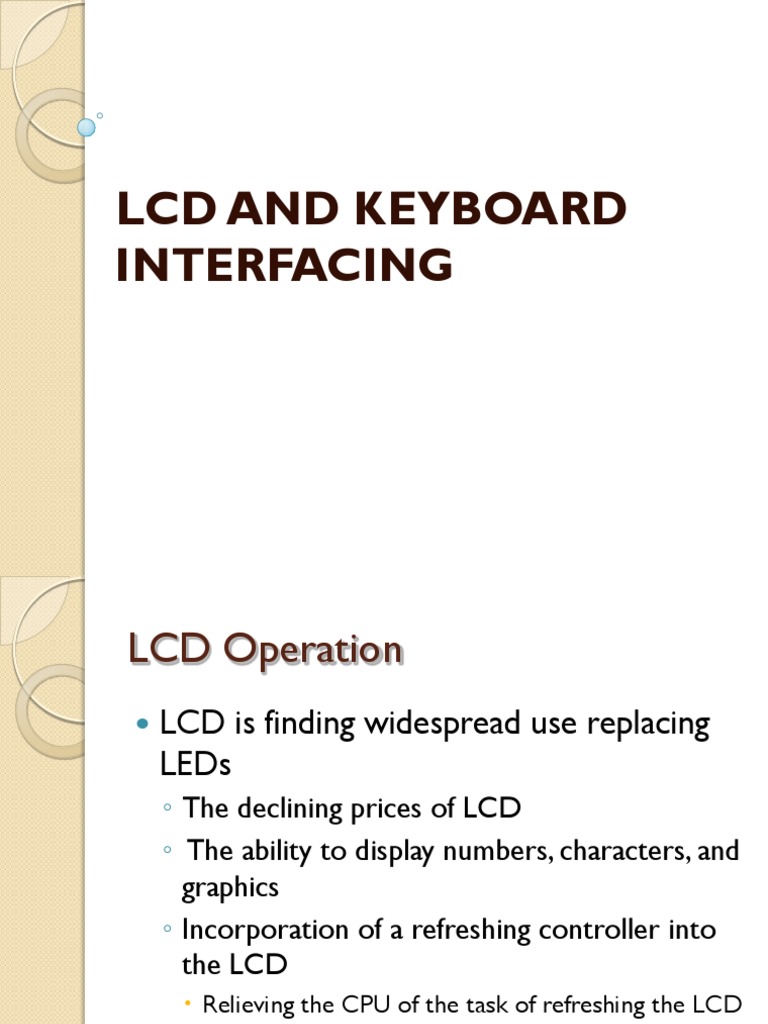 LCD & Keypad Interfacing | PDF | Computer Keyboard | Liquid Crystal Display