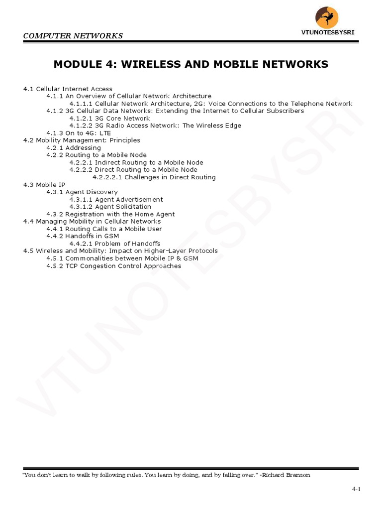 Module 4 PDF | PDF | 4 G | Cellular Network