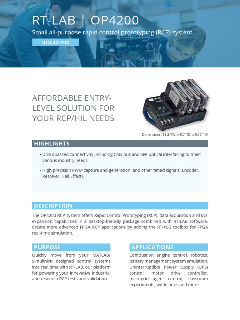 Rt-Lab - Op4200: Affordable Entry-Level Solution For Your Rcp/Hil Needs ...