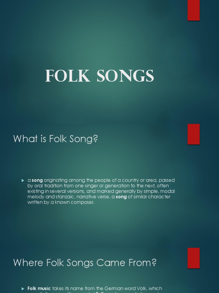 Understanding Folk Songs and Examples | PDF