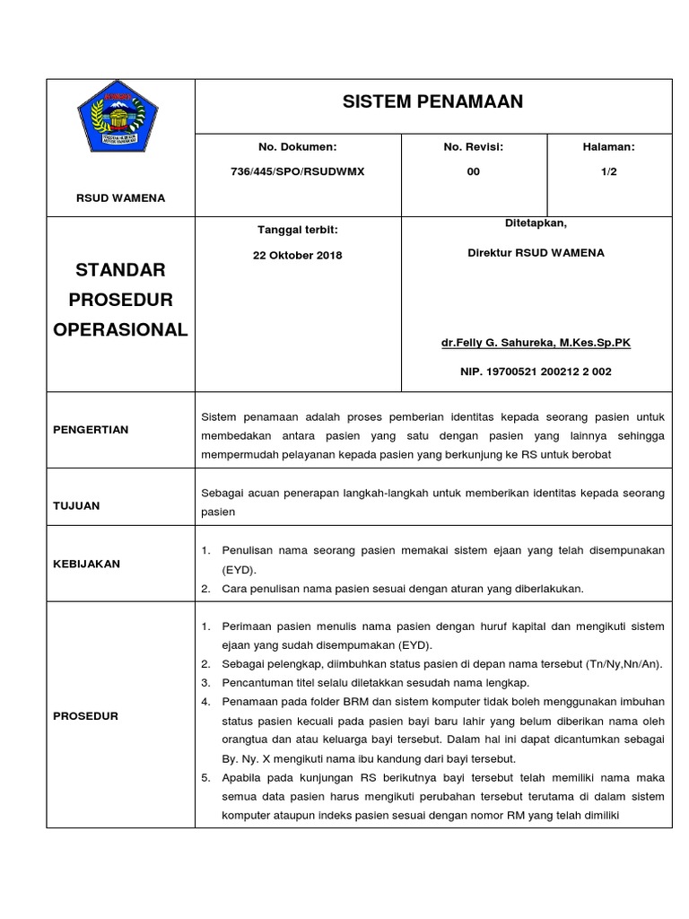 Sop Rm-Sistem Penamaan | PDF