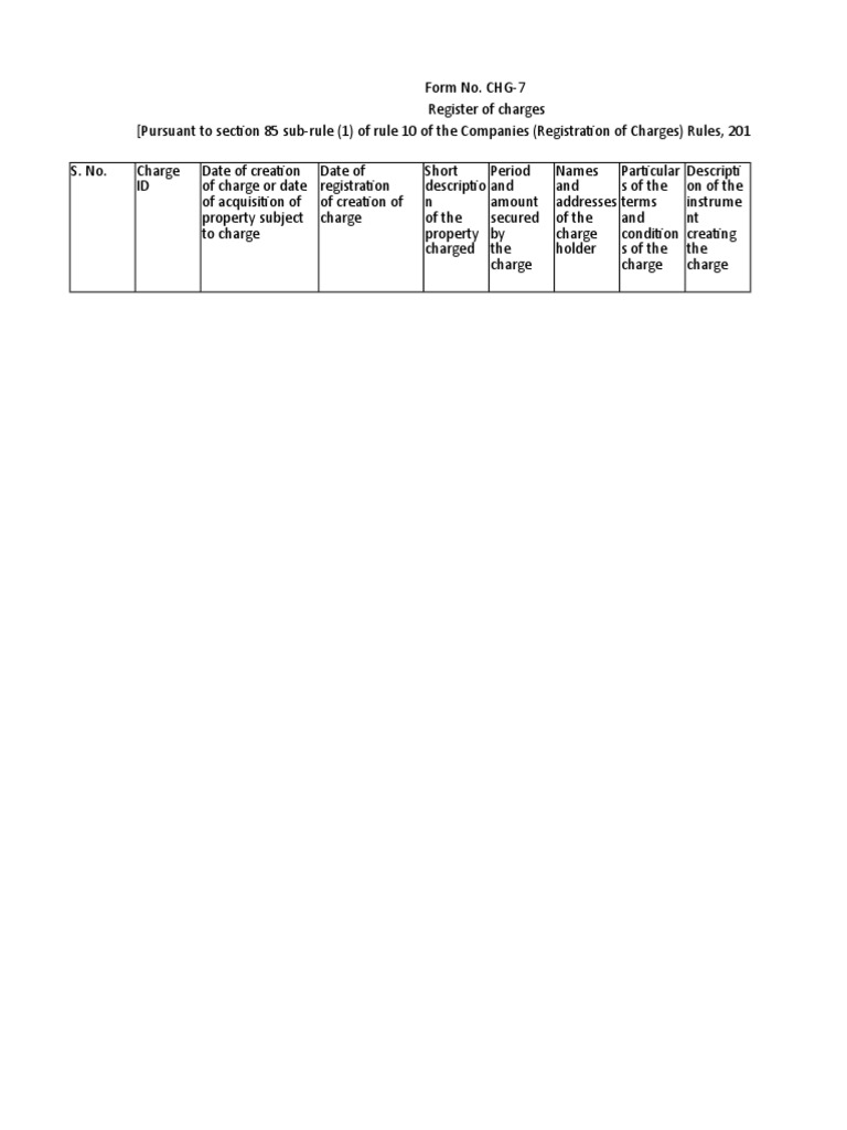 CHG-7 Register of Charges | PDF