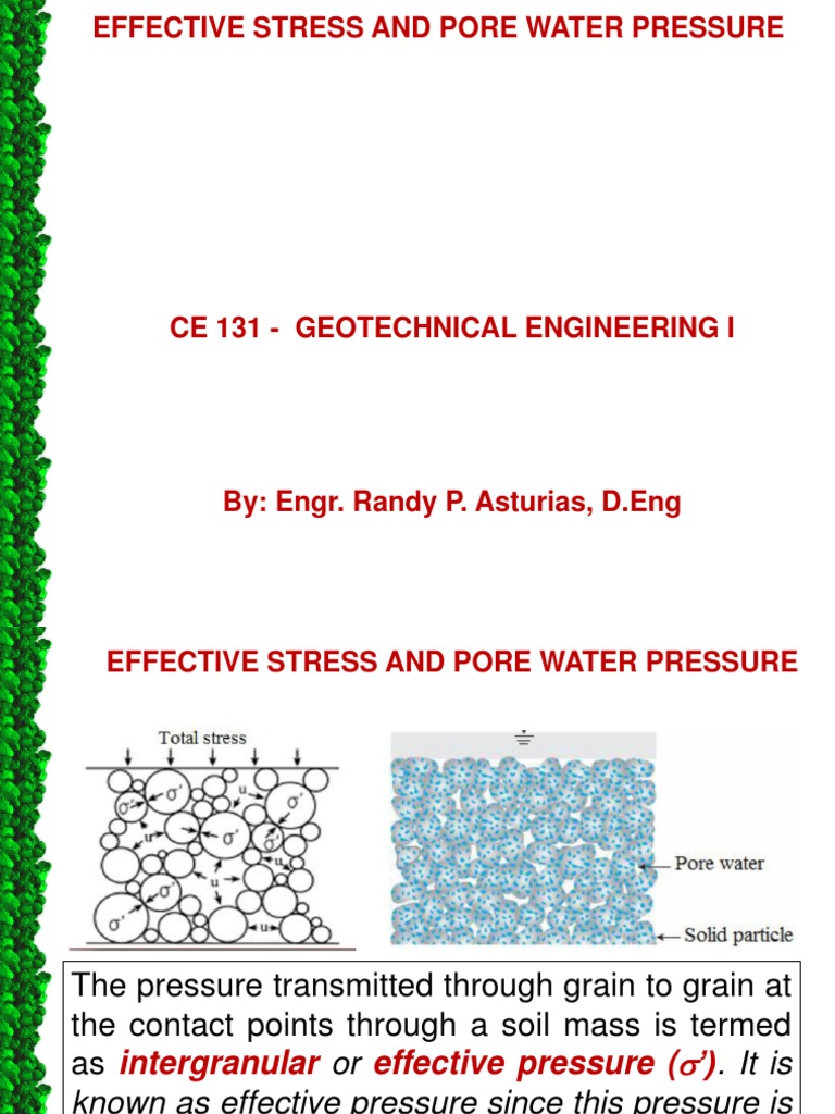 Intergranular and Porewater Pressure | PDF | Soil Mechanics | Porosity