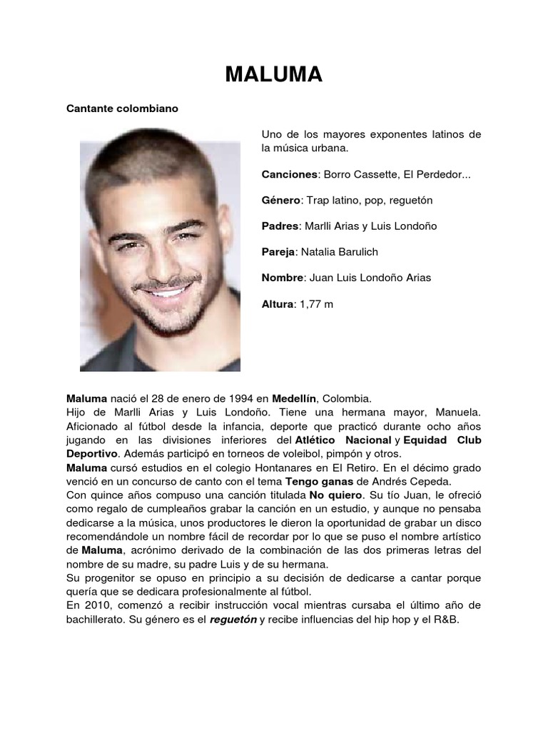 MALUMA | PDF | Entretenimiento (general) | Premio de entretenimiento